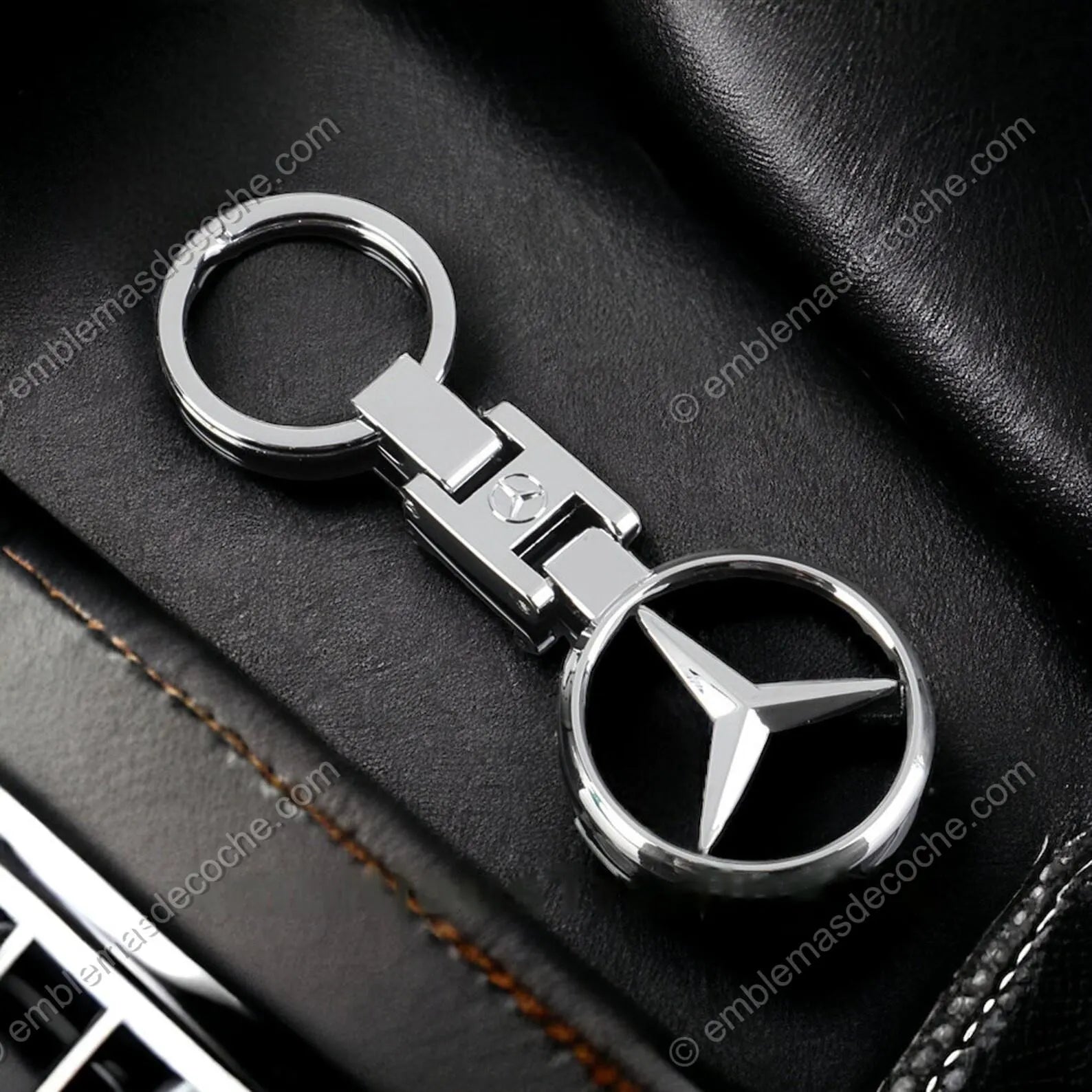 Mercedes-Benz Metal Keychain – Premium Logo Key Ring – WheelKart